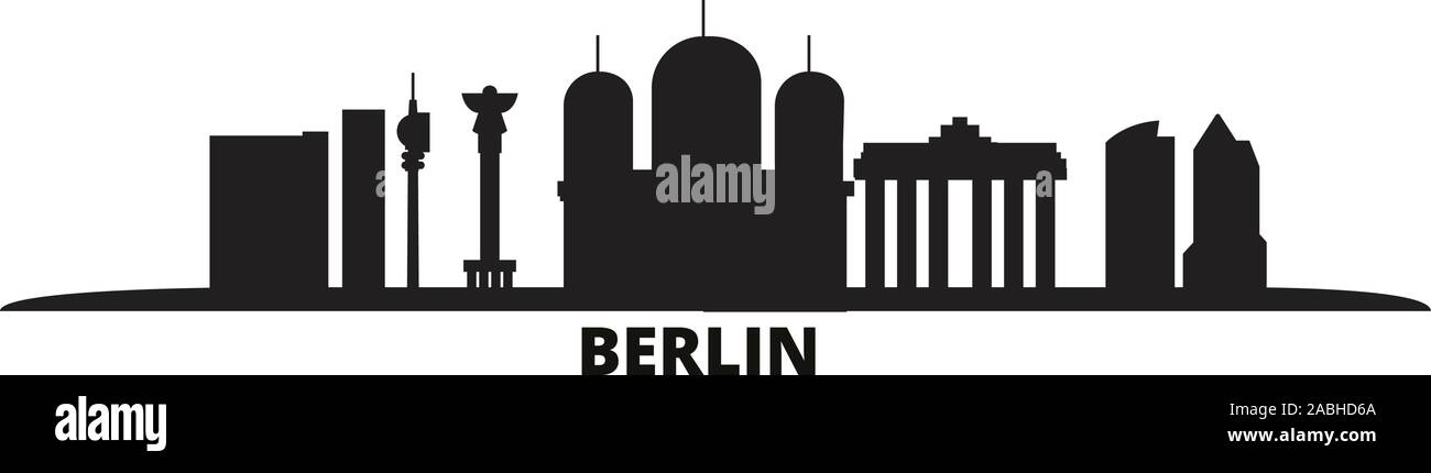 Germany, Berlin City city skyline isolated vector illustration. Germany ...