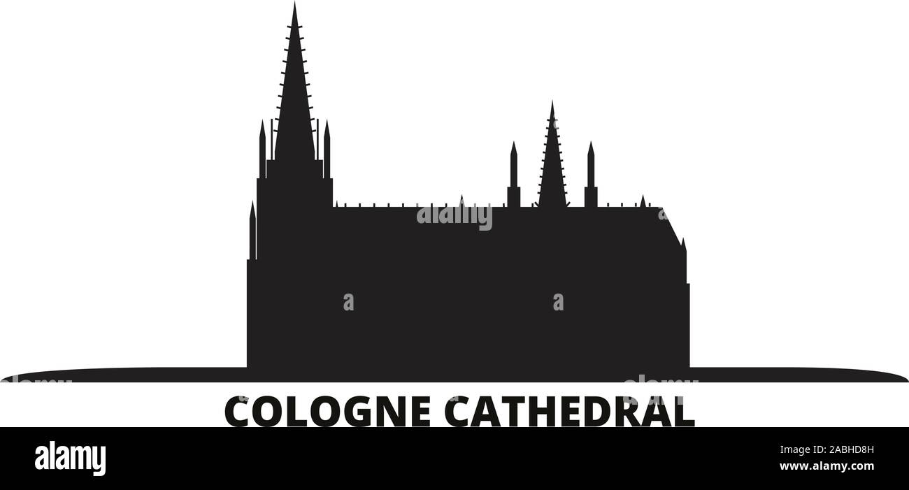 Germany, Cologne Cathedral city skyline isolated vector illustration ...