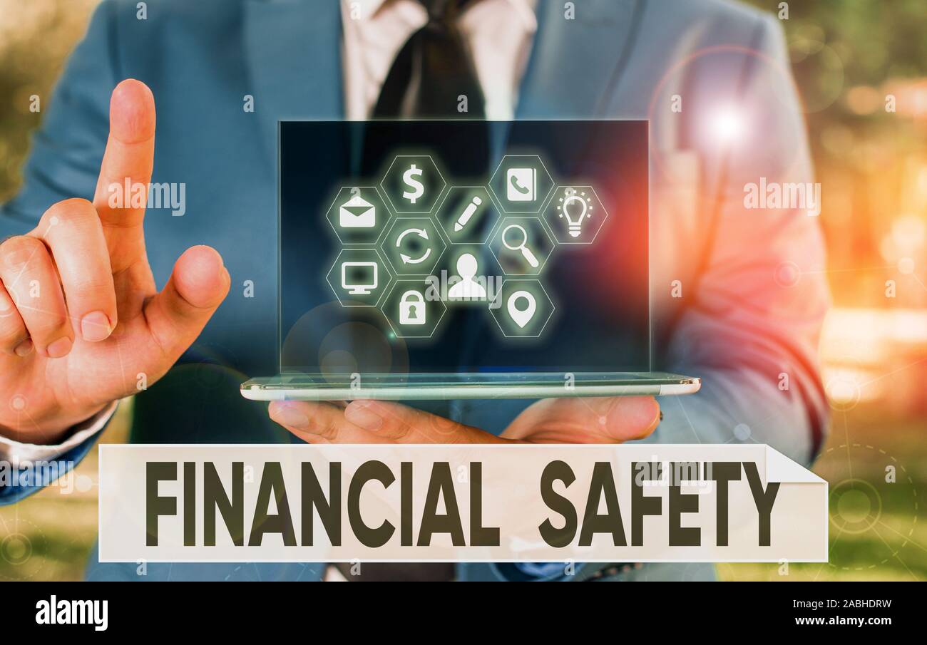 Conceptual hand writing showing Financial Safety. Concept meaning ...