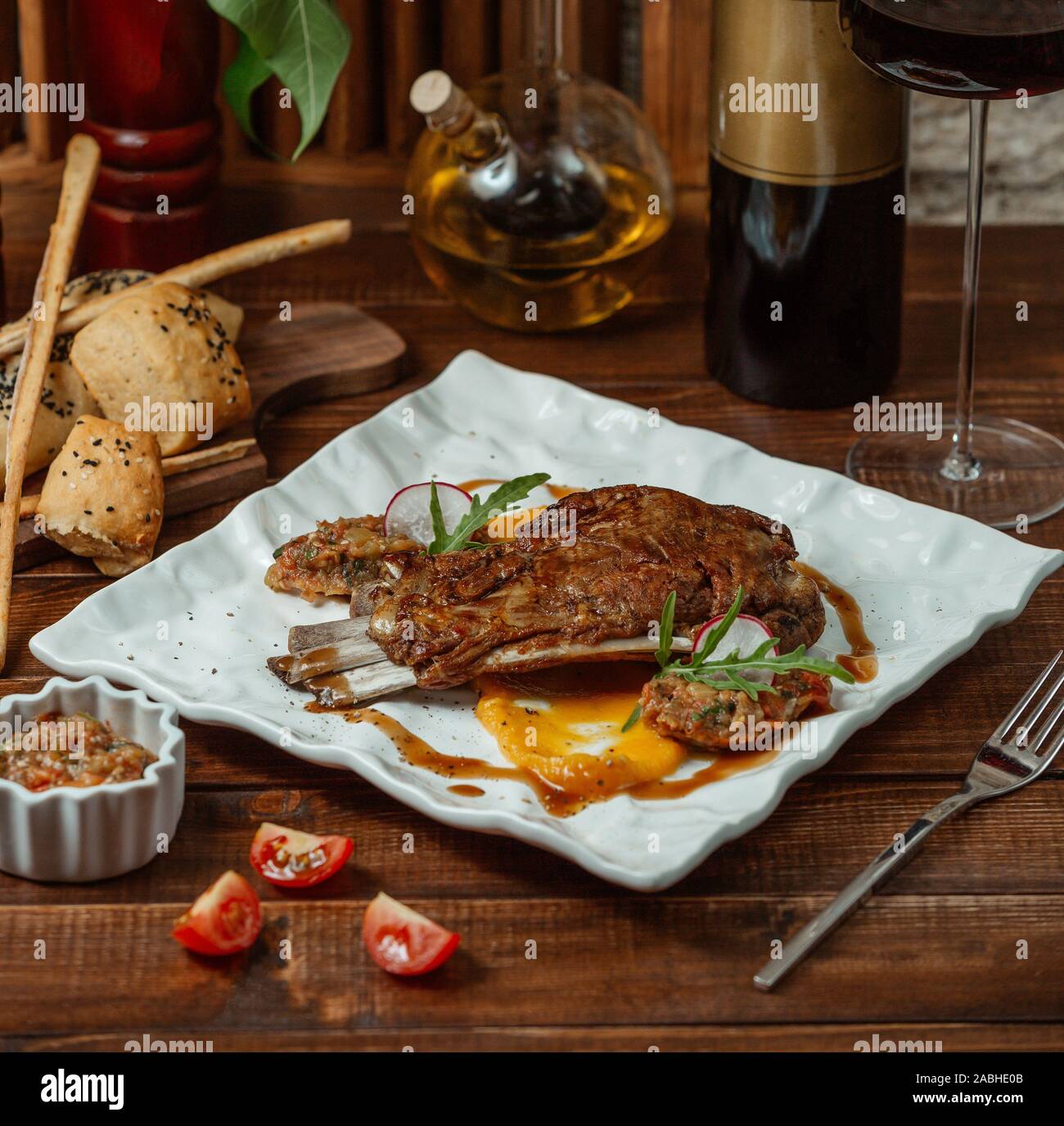 fried meat on the table Stock Photo - Alamy