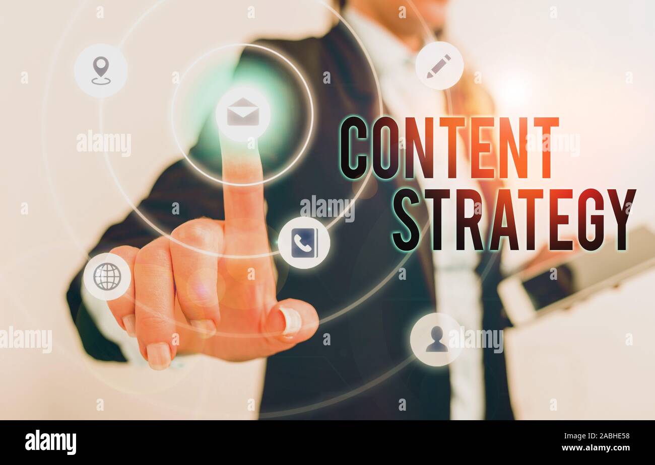 Handwriting text Content Strategy. Conceptual photo the planning ...