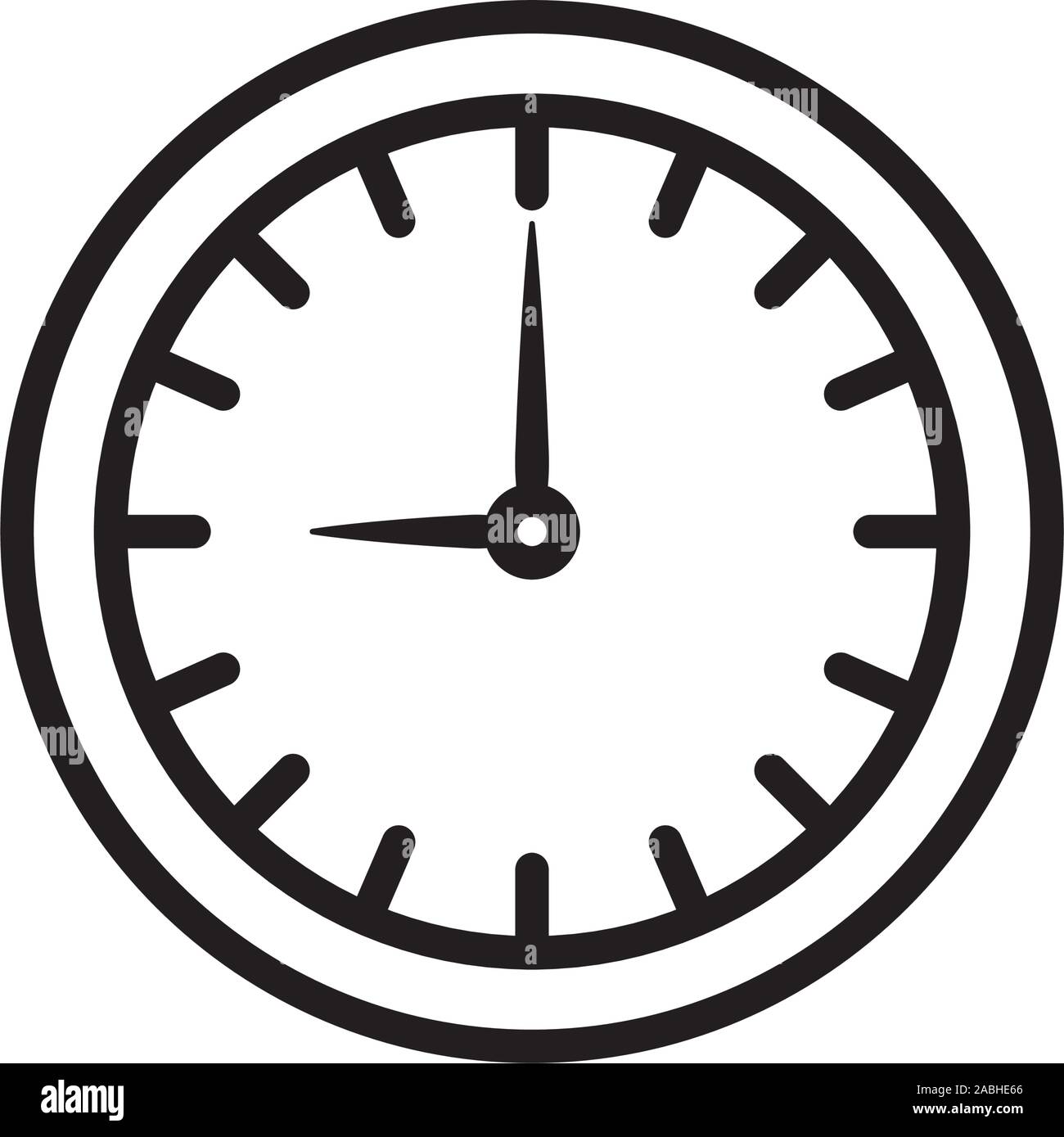 round clock time hour icon on white background vector illustration ...
