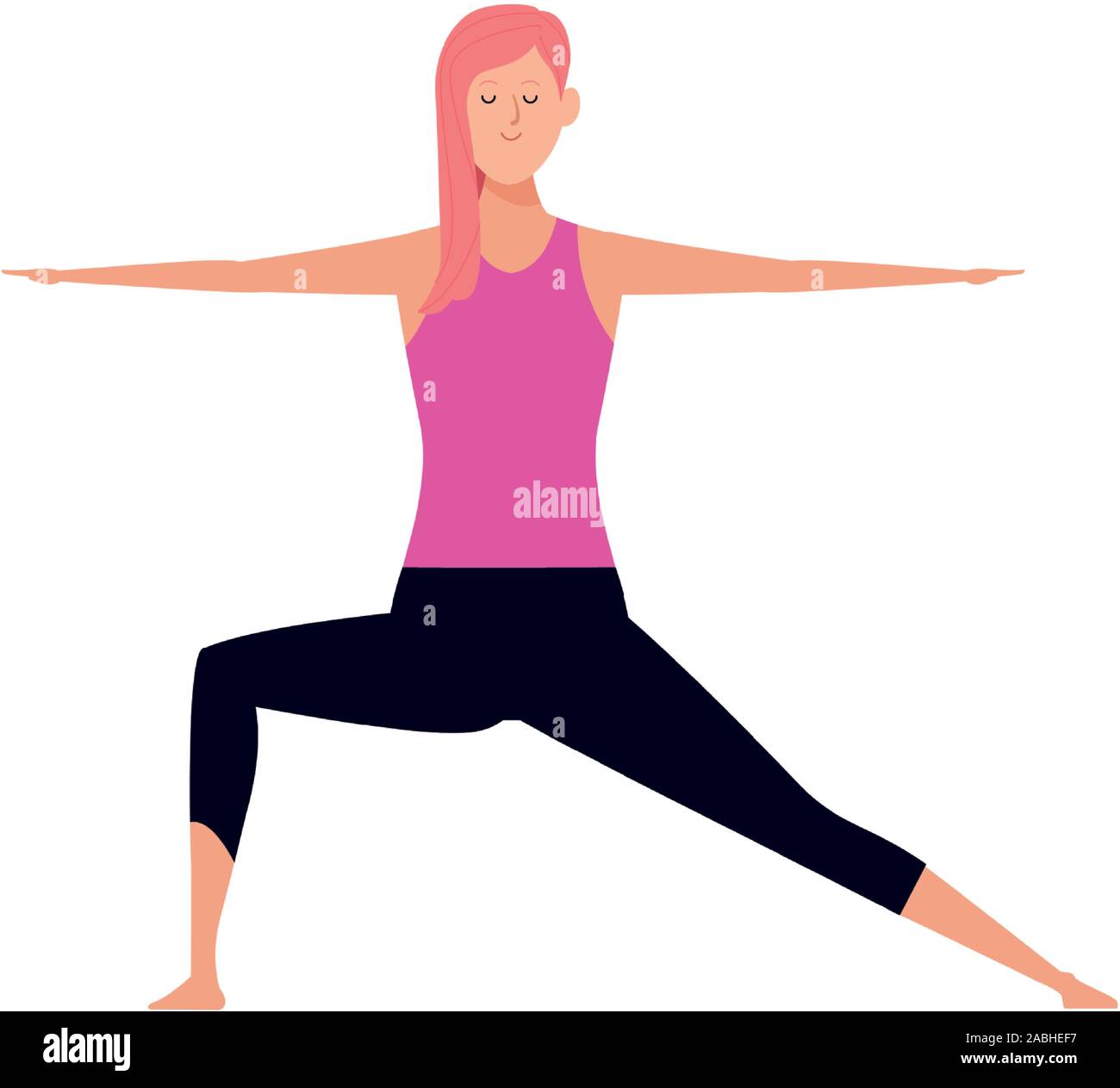 woman practicing yoga tree pose icon, colorful design Stock Vector ...