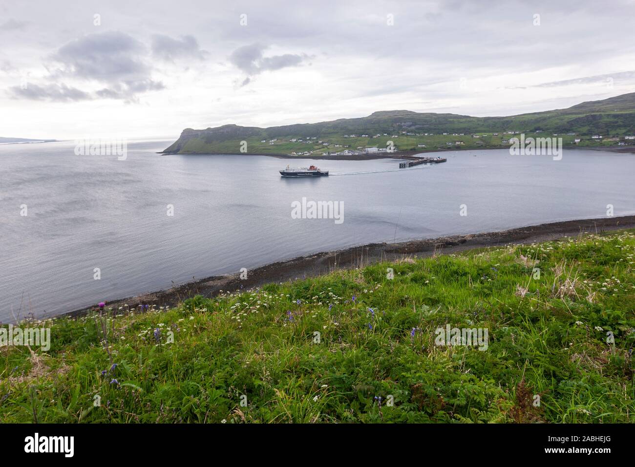 CalMac Ferries leaving Uig to Tarbert, Skye island, Scotland, UK Stock ...