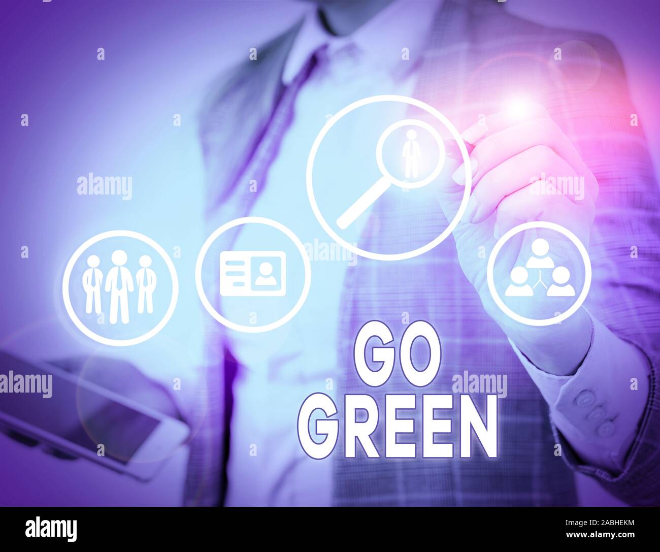 Conceptual hand writing showing Go Green. Concept meaning making more ...