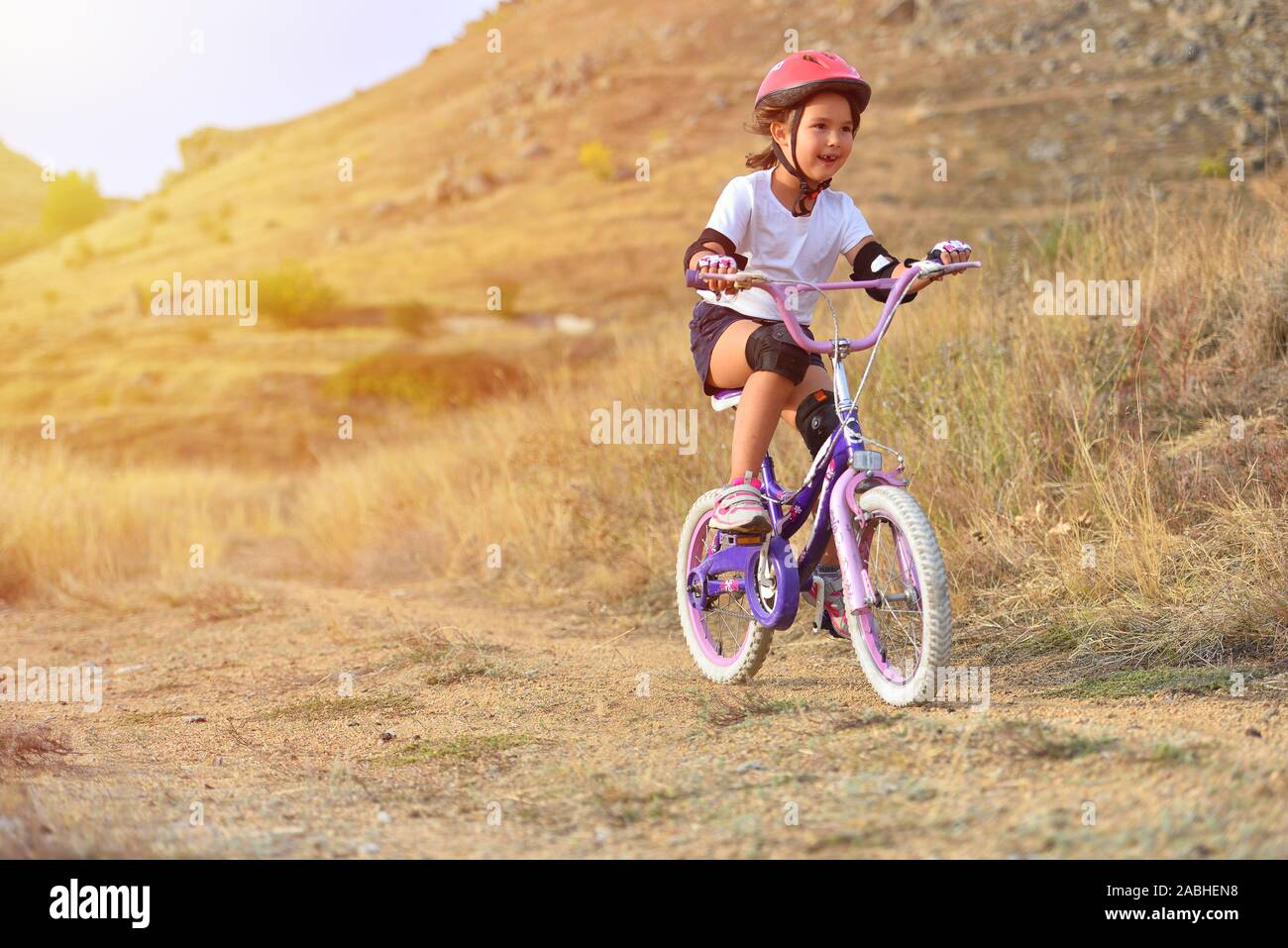 Beautiful girl on a cycle hi-res stock photography and images - Alamy