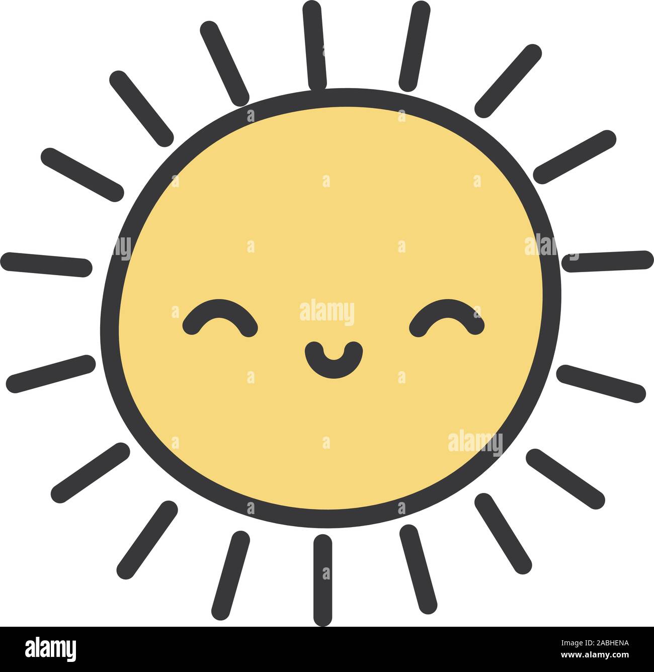 funny sun weather cartoon icon on white background vector illustration ...