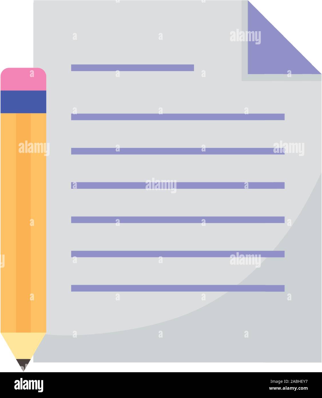 paper and pencil education learning online vector illustration Stock ...