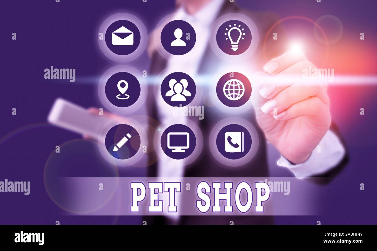 Word writing text Pet Shop. Business photo showcasing Retail business ...