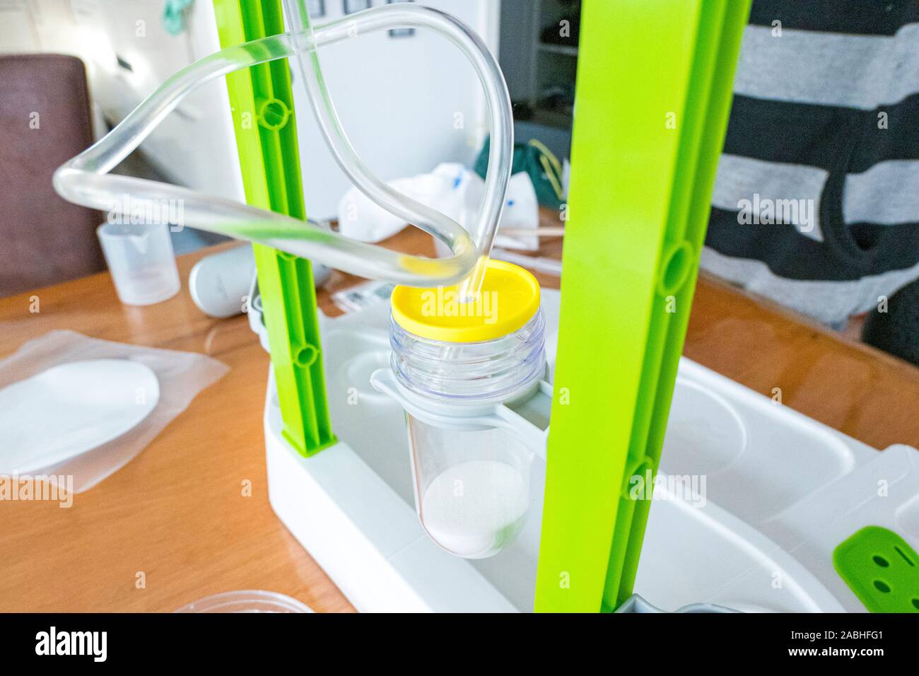 Chemistry laboratory setup with test tube and tubes and powder Stock ...