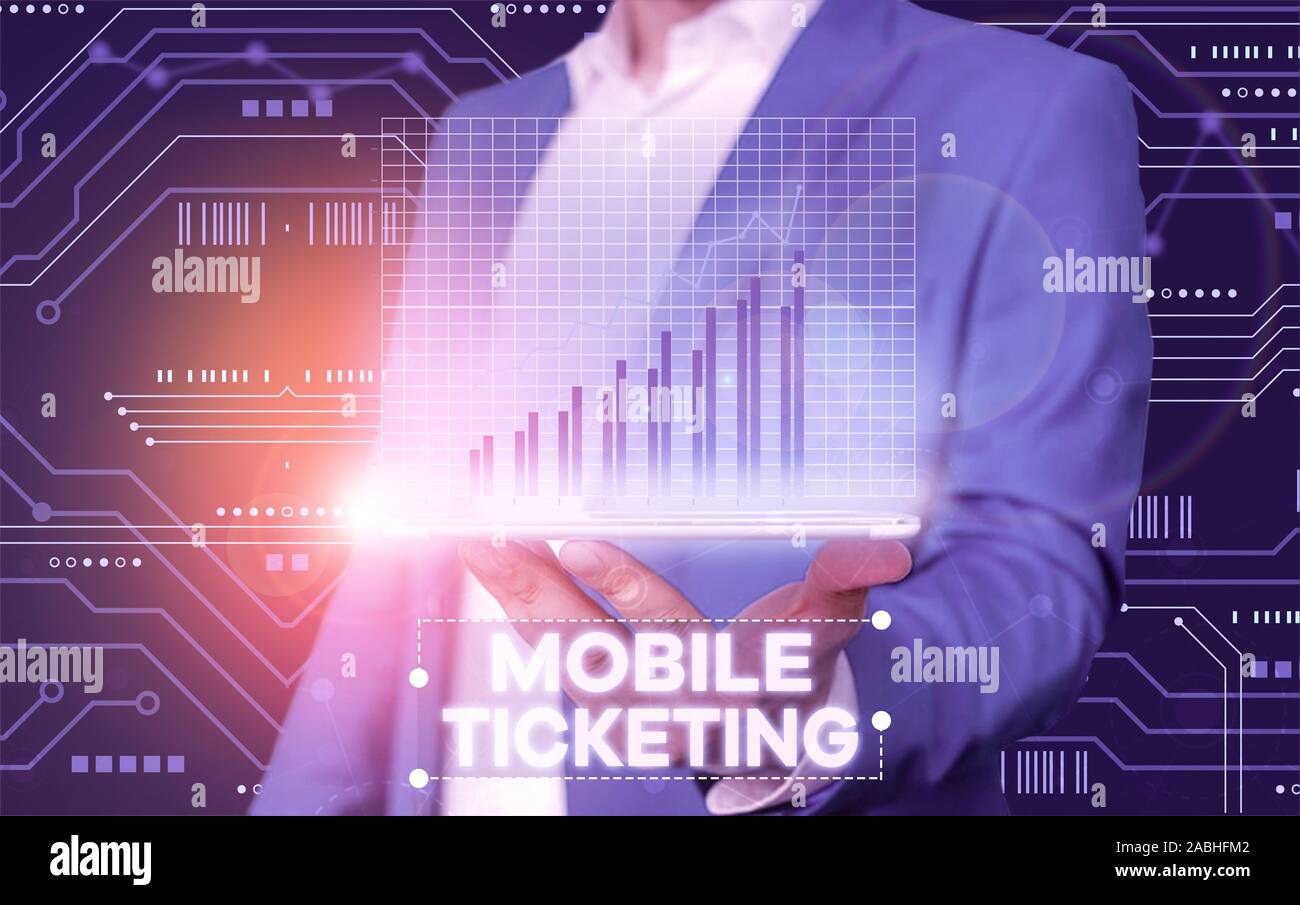 Conceptual hand writing showing Mobile Ticketing. Concept meaning ...