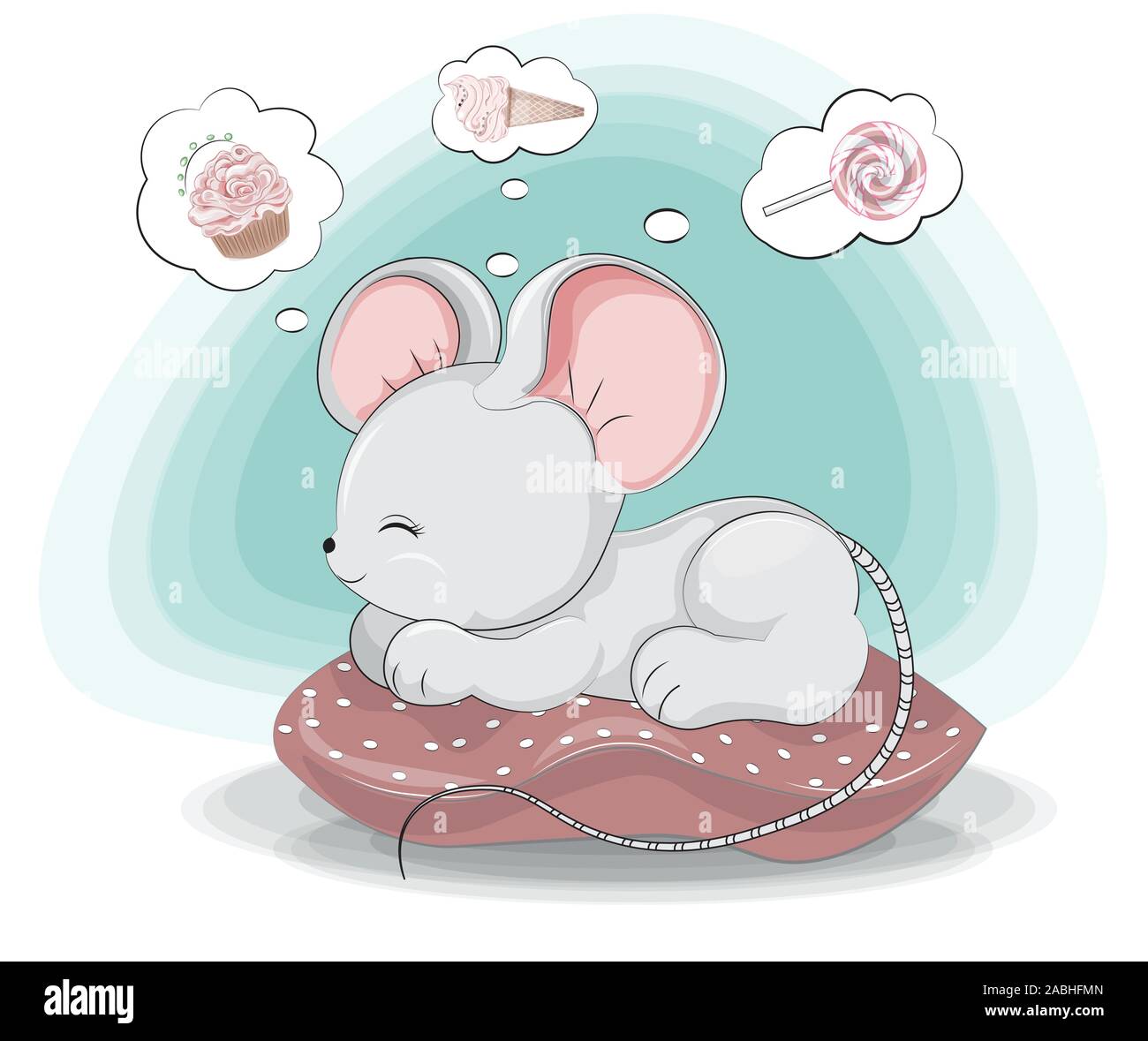 Sweet dreams little sweet teeth, white mouse. rat girl, about ice cream ...