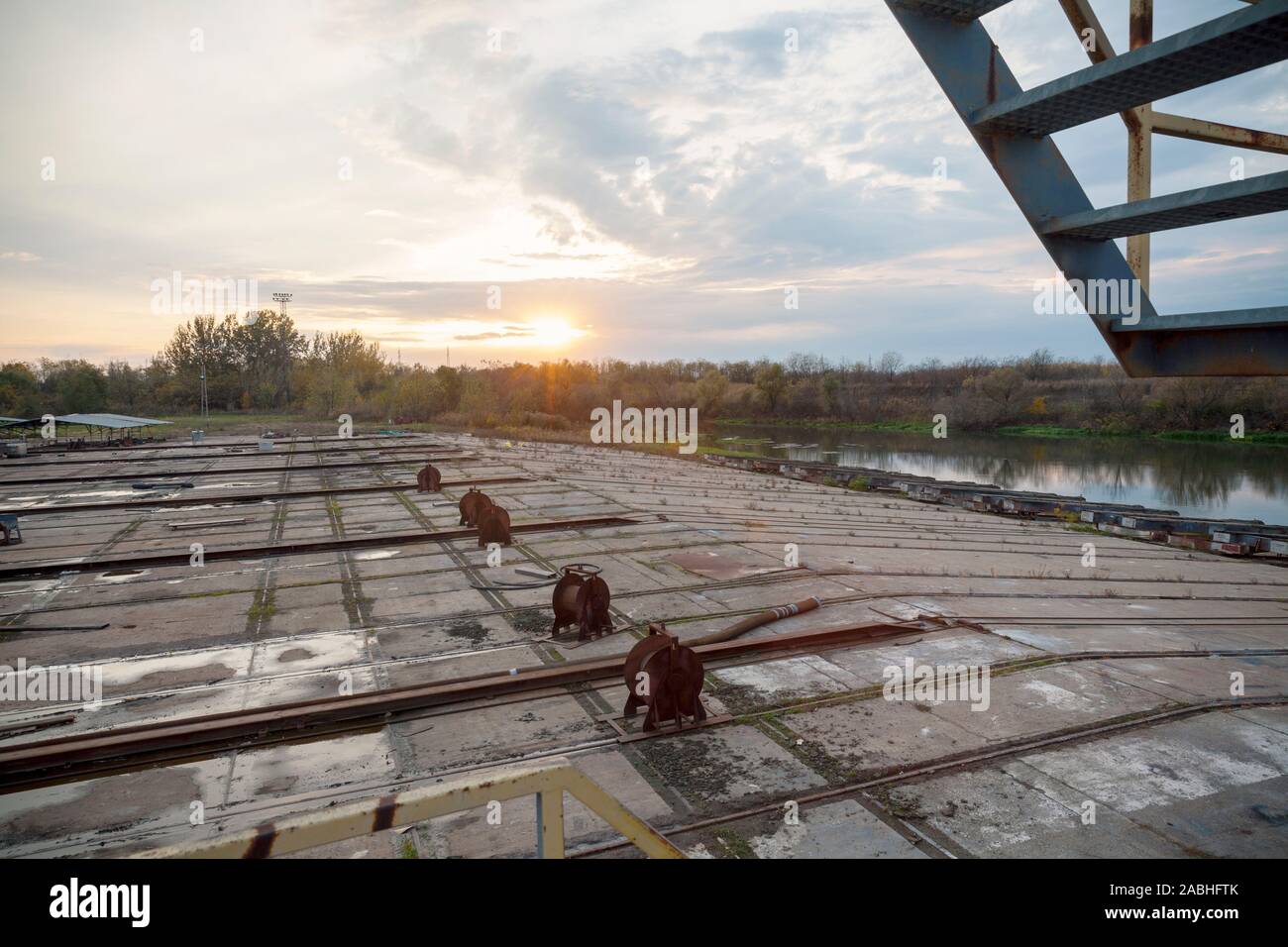 ship yard with rusty ship on dry dock, empty space Stock Photo - Alamy