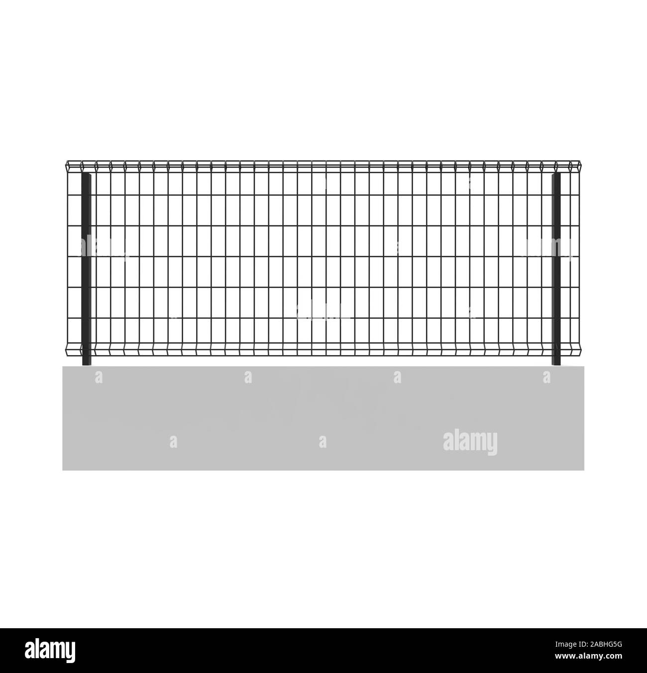Fence isolated on White 3D Rendering Stock Photo - Alamy