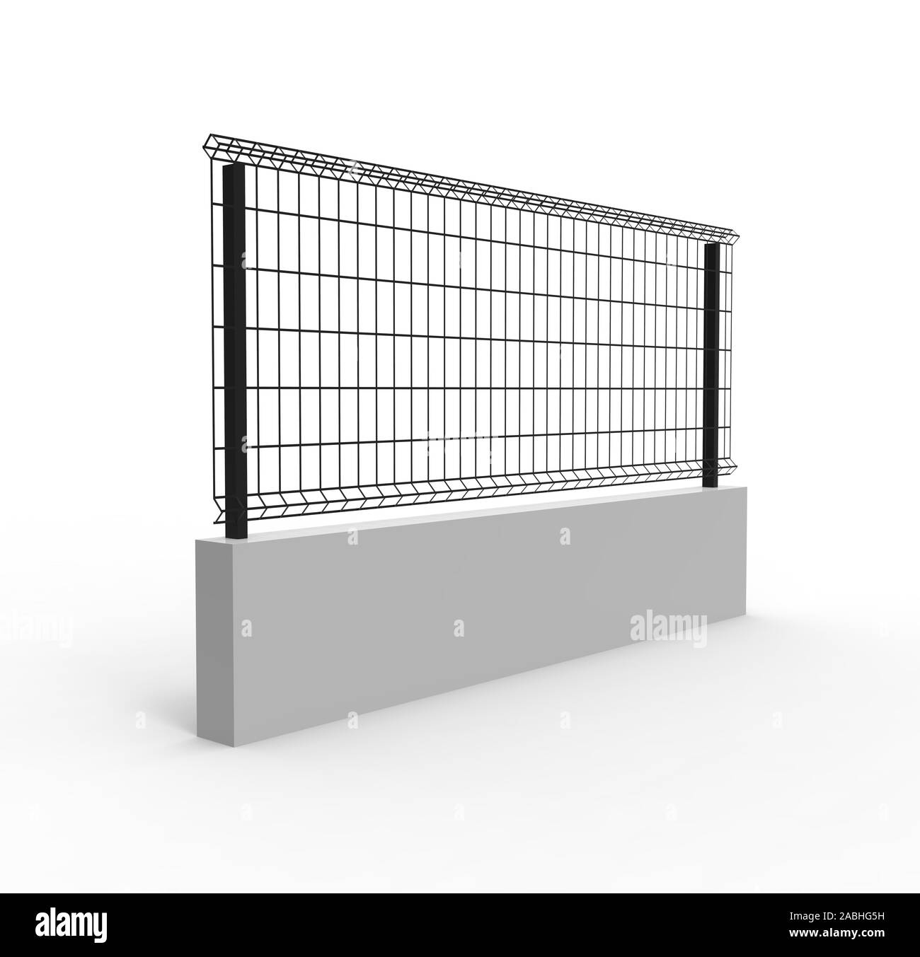 Fence isolated on White 3D Rendering Stock Photo - Alamy