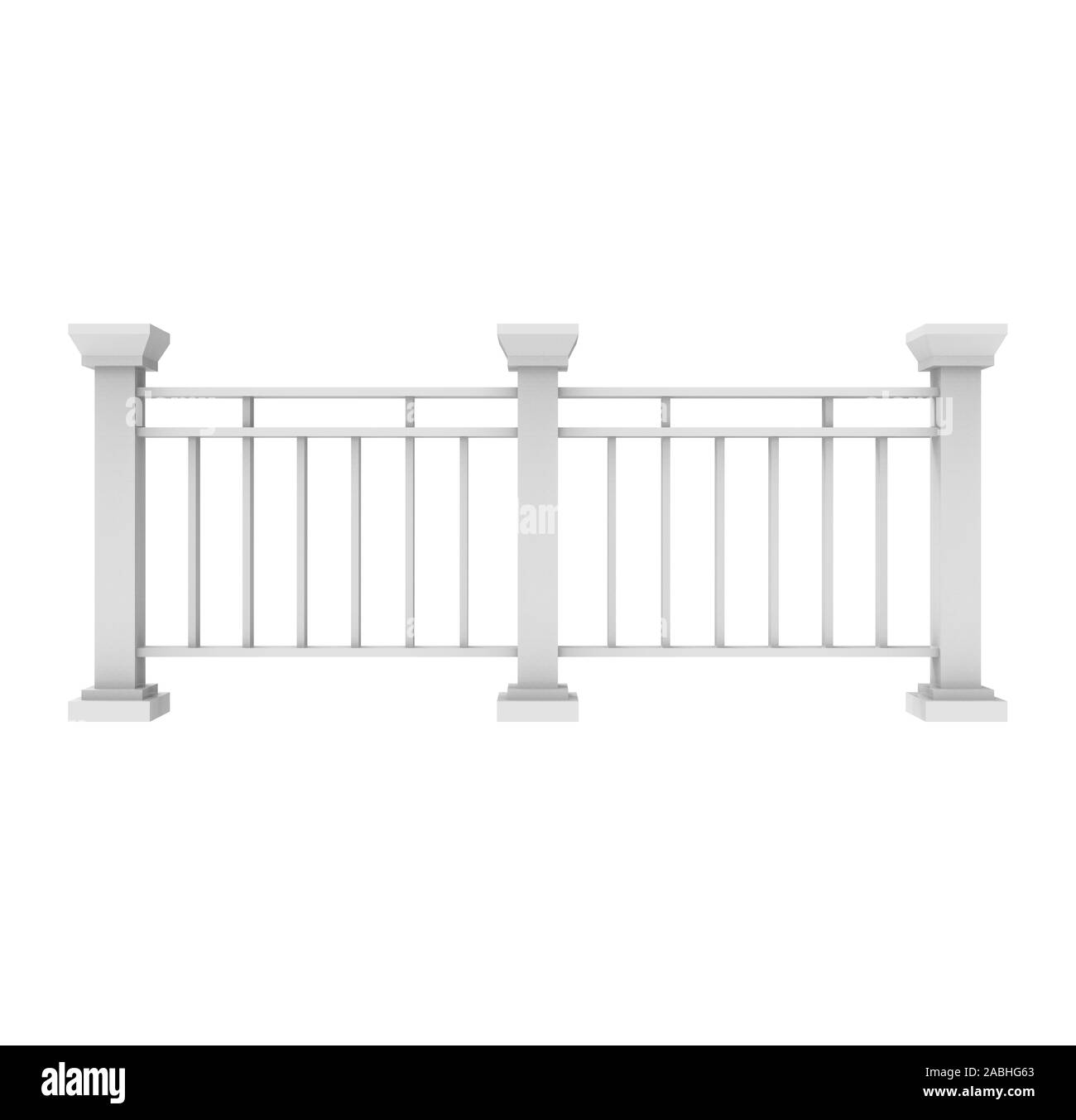 Fence isolated on White 3D Rendering Stock Photo - Alamy