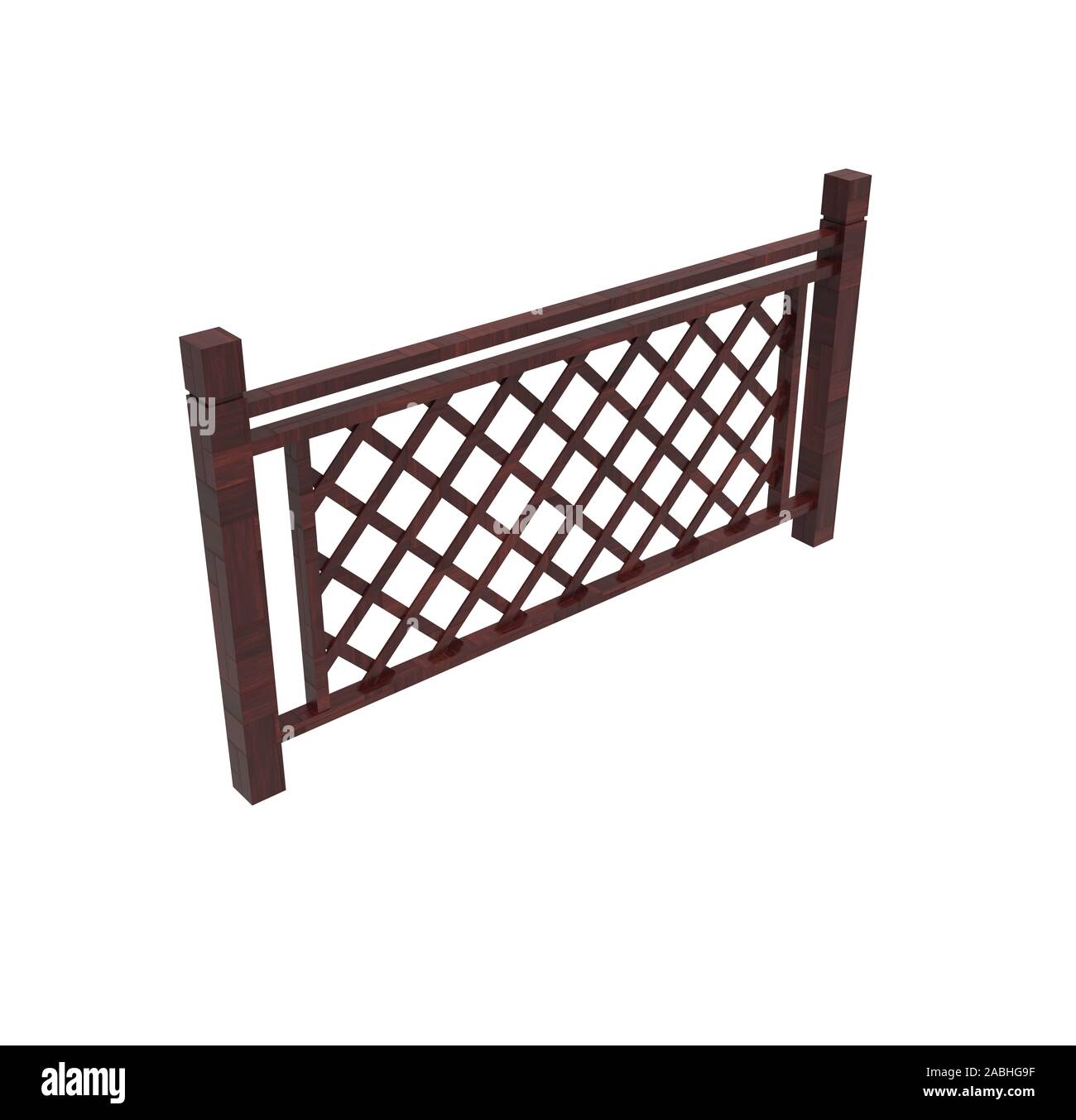 Fence isolated on White 3D Rendering Stock Photo - Alamy