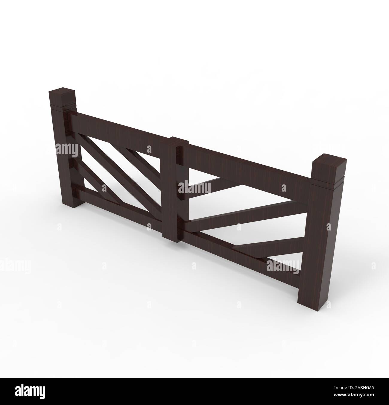 Fence isolated on White 3D Rendering Stock Photo - Alamy