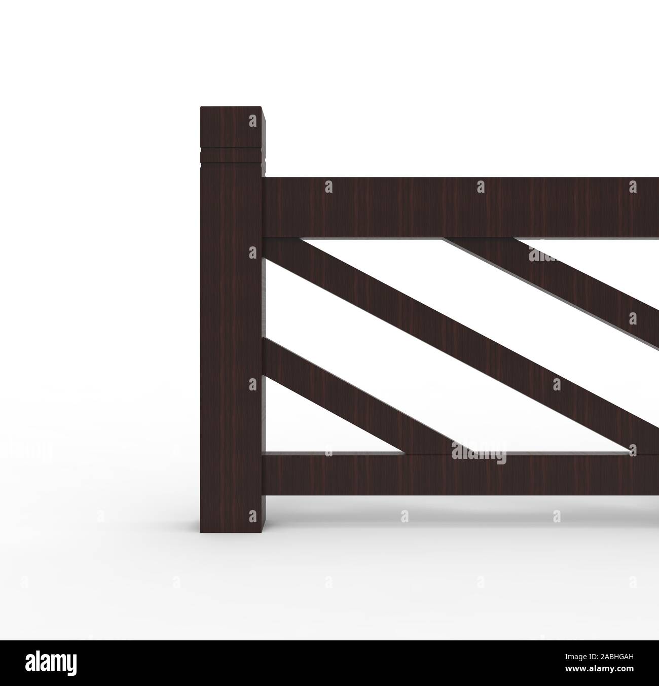 Fence isolated on White 3D Rendering Stock Photo - Alamy