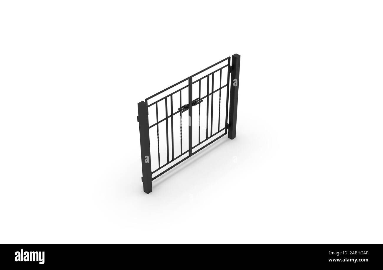 Fence isolated on White 3D Rendering Stock Photo - Alamy