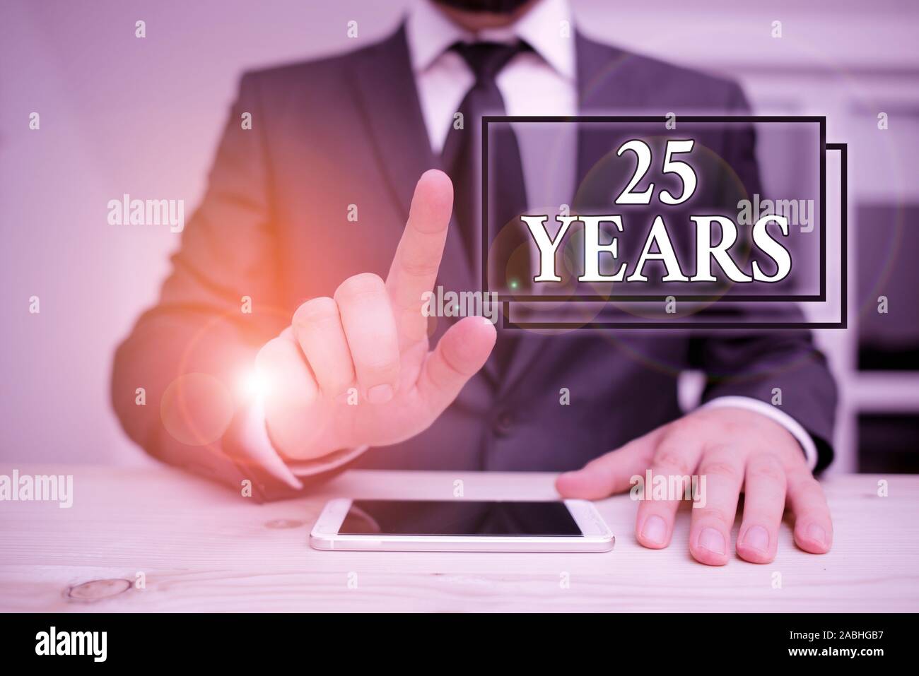 Writing note showing 25 Years. Business concept for Remembering or ...