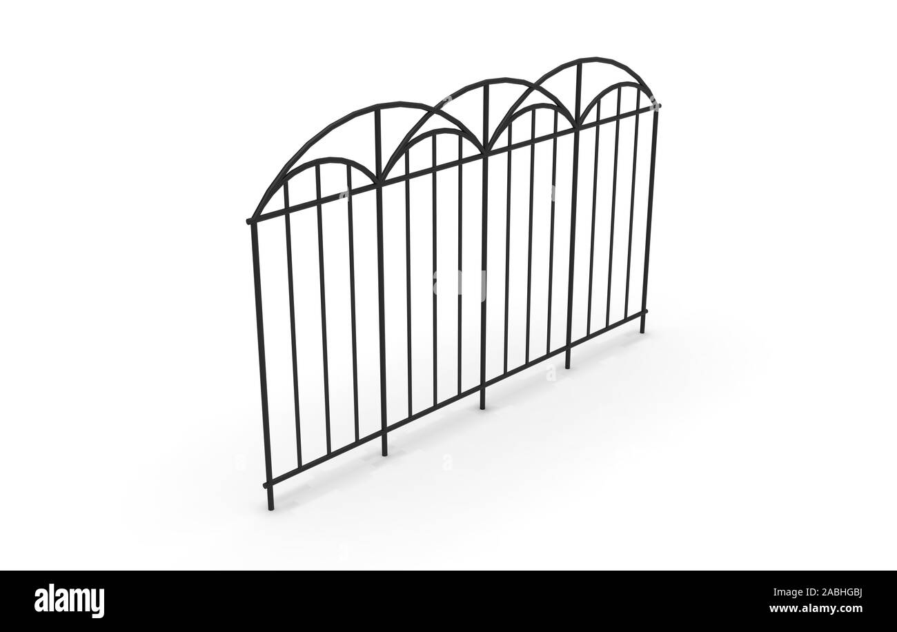 Fence isolated on White 3D Rendering Stock Photo - Alamy