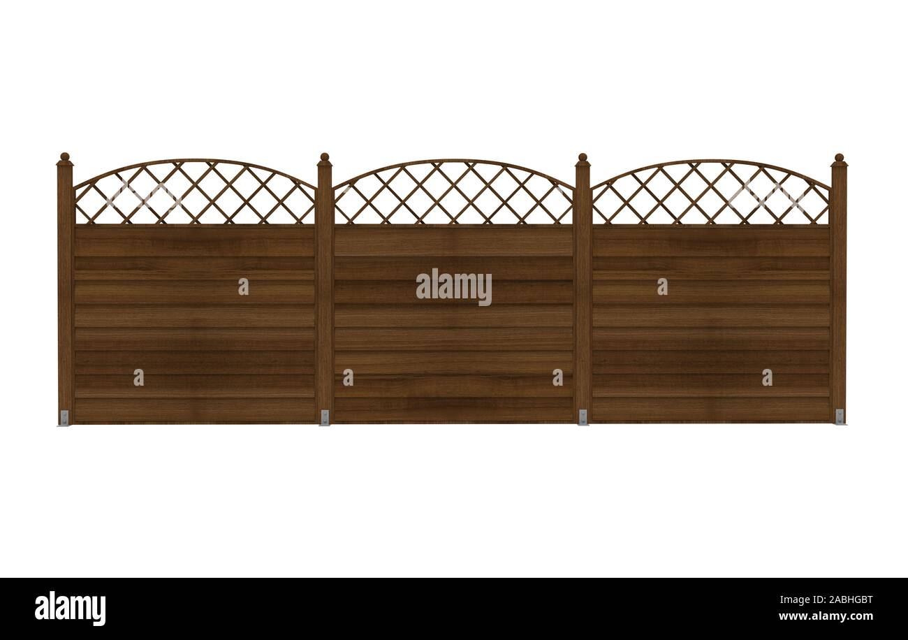 Fence isolated on White 3D Rendering Stock Photo - Alamy