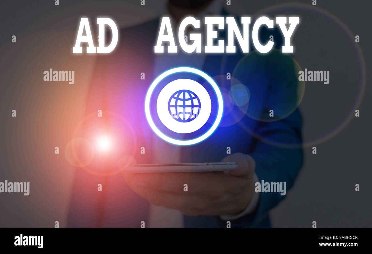 Text sign showing Ad Agency. Business photo showcasing business ...
