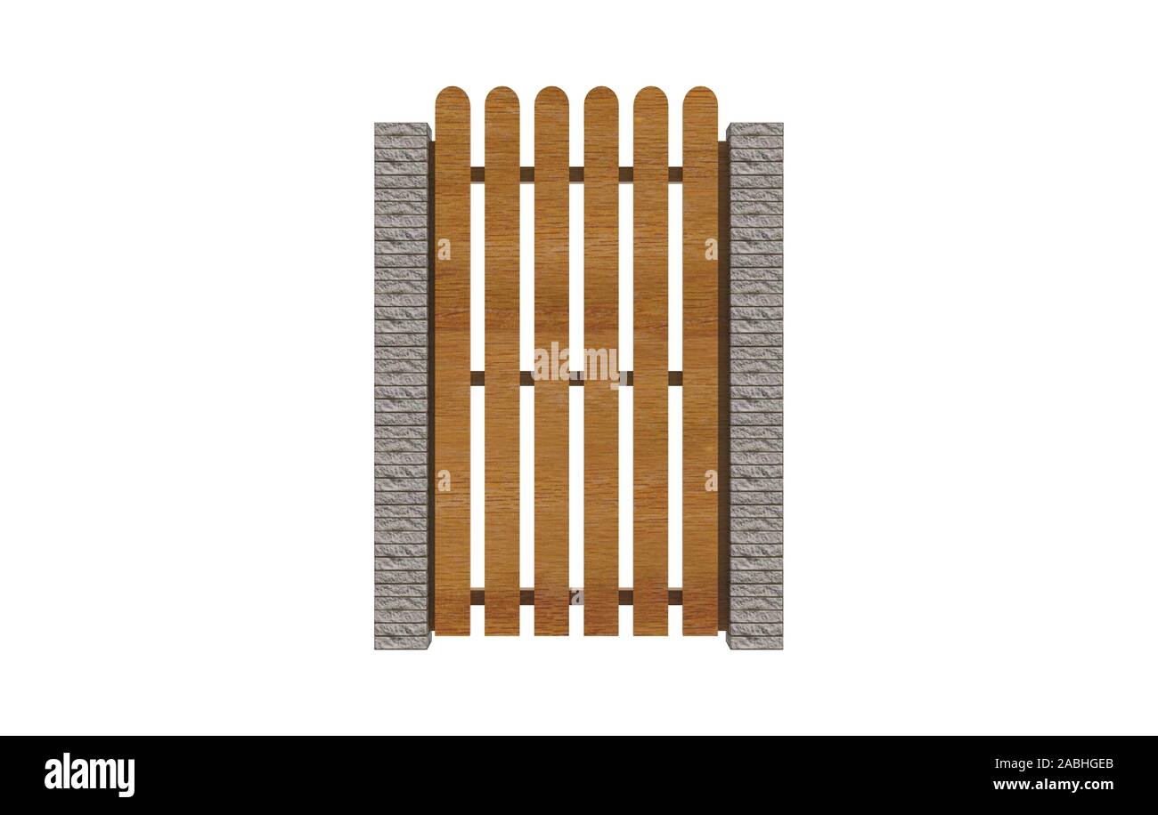 Fence isolated on White 3D Rendering Stock Photo - Alamy