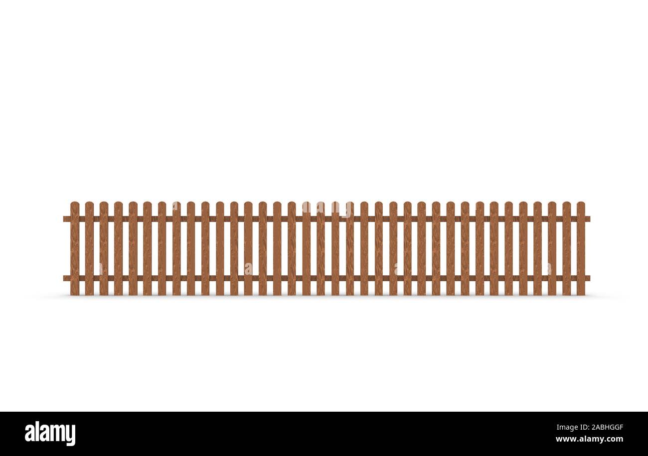 Fence isolated on White 3D Rendering Stock Photo - Alamy