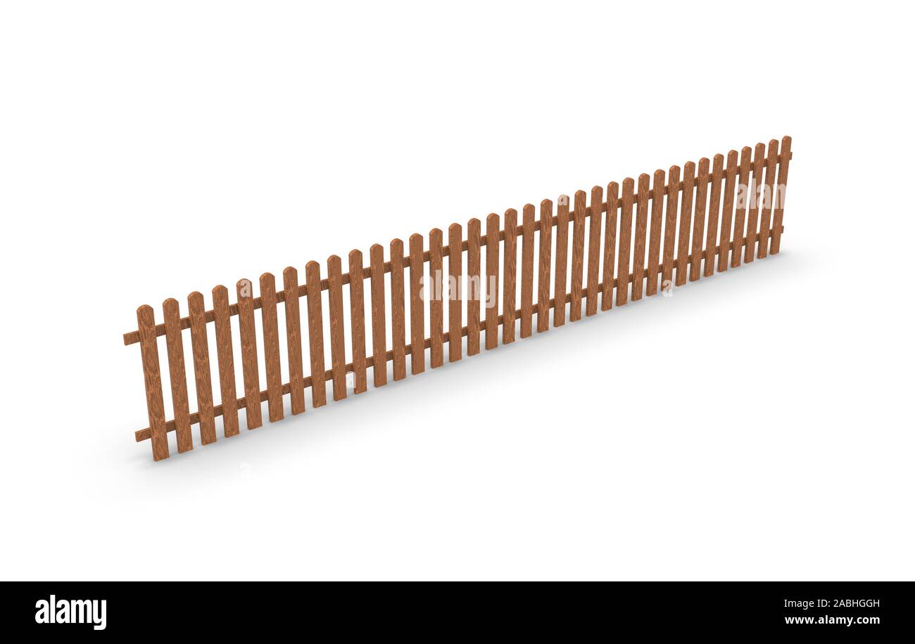 Fence isolated on White 3D Rendering Stock Photo - Alamy
