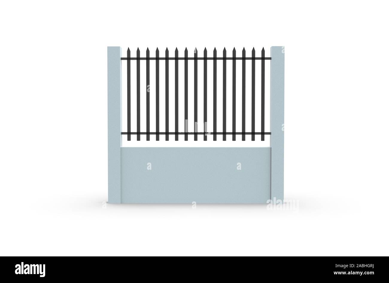 Fence isolated on White 3D Rendering Stock Photo - Alamy