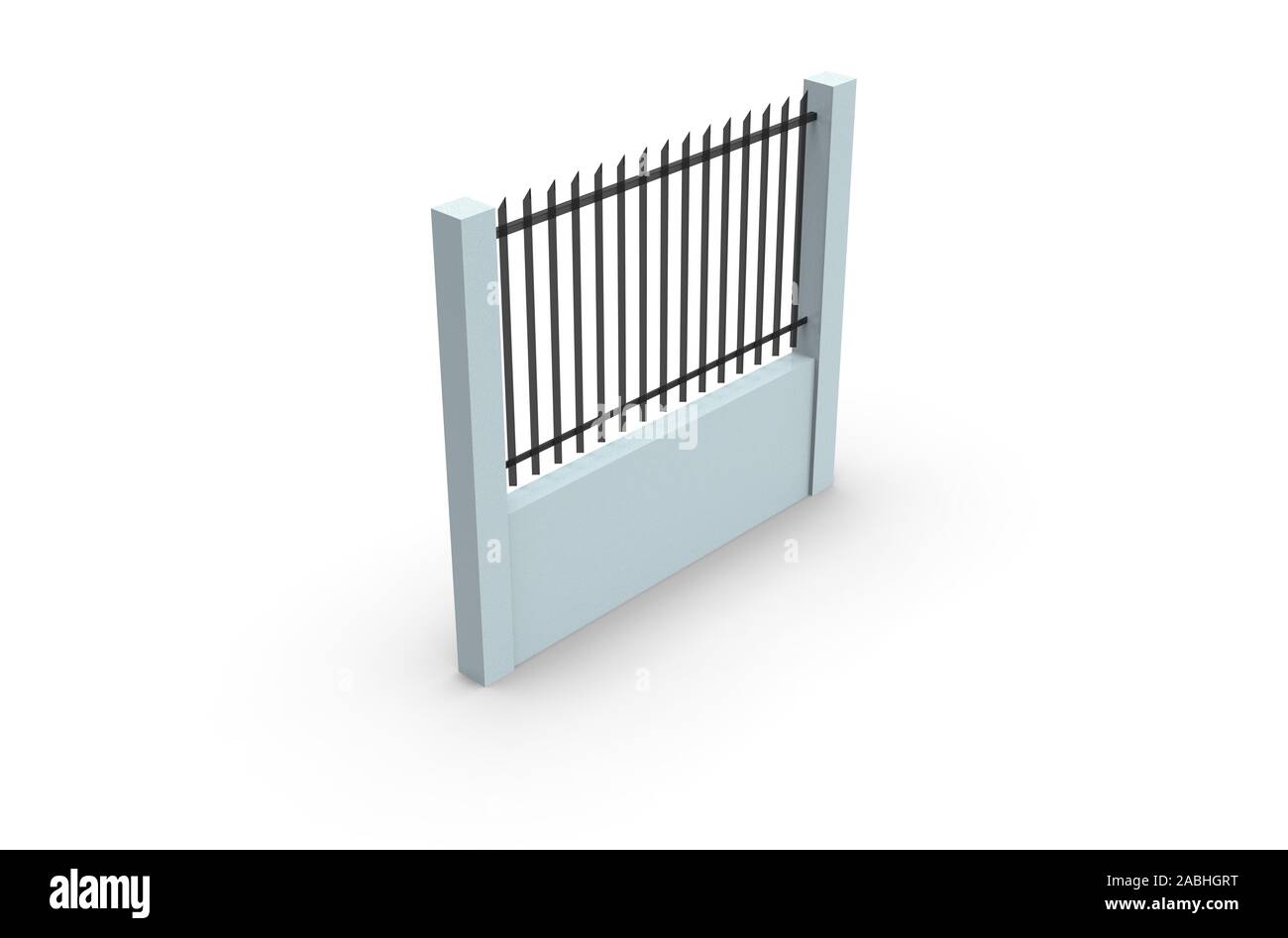 Fence isolated on White 3D Rendering Stock Photo - Alamy