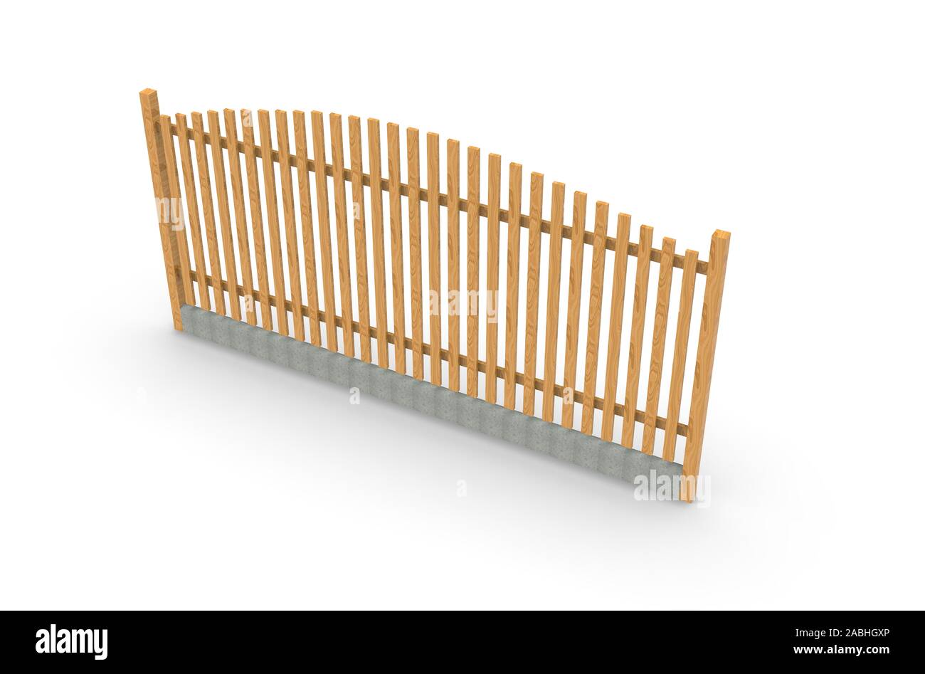 Fence isolated on White 3D Rendering Stock Photo - Alamy