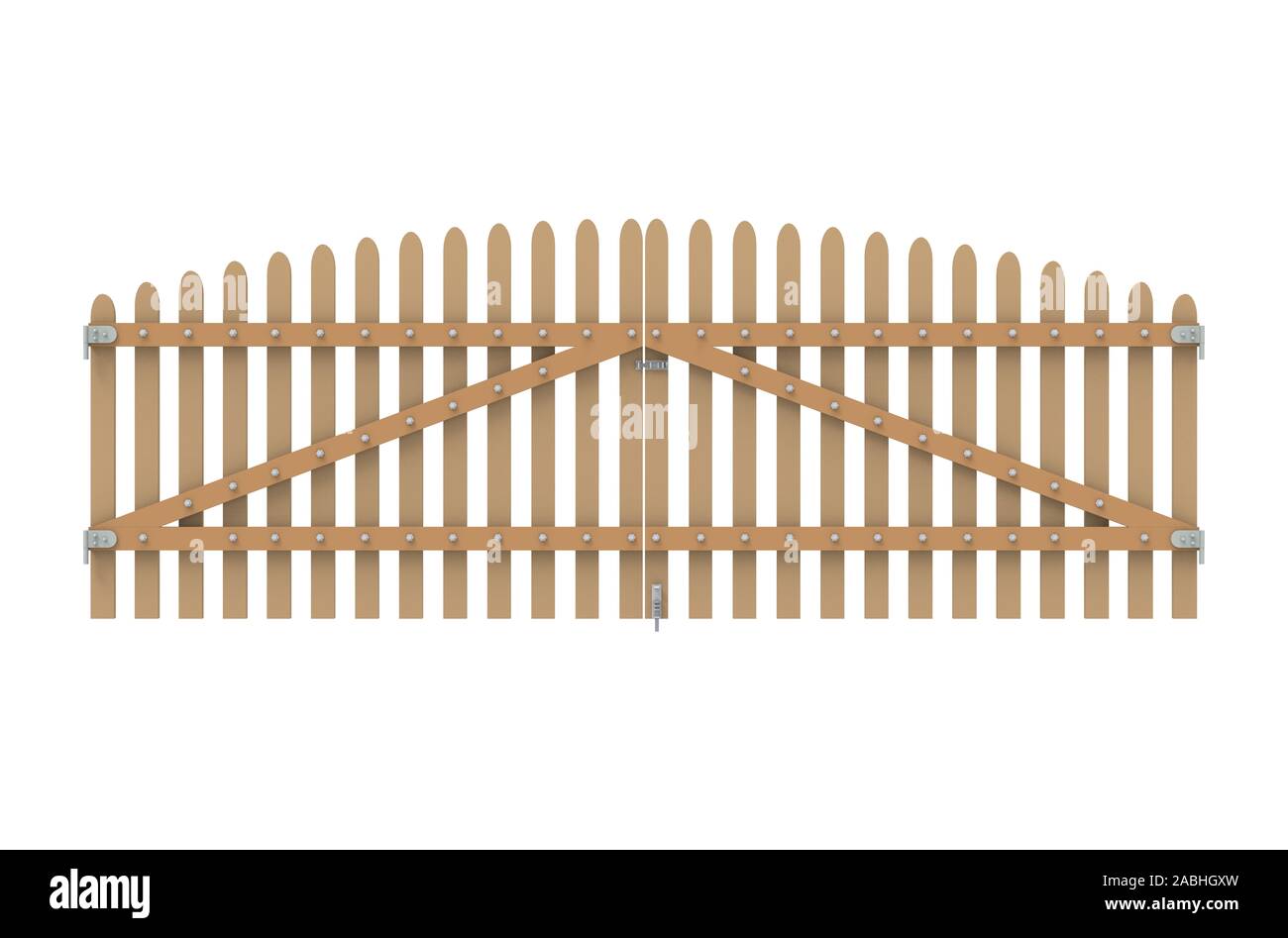 Fence isolated on White 3D Rendering Stock Photo - Alamy