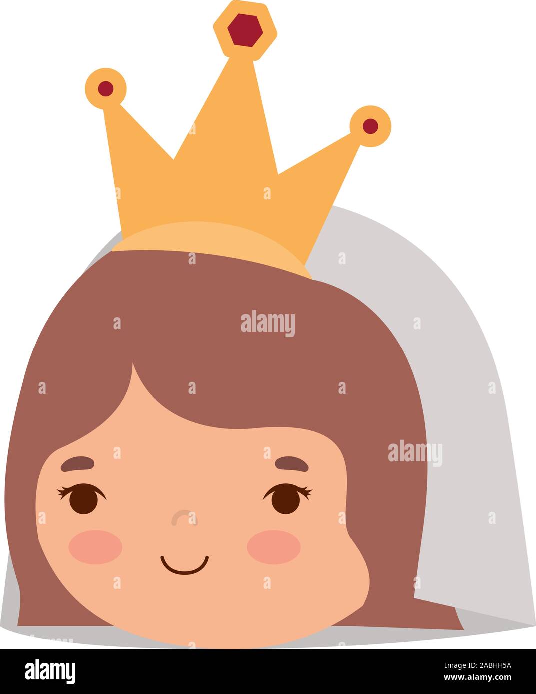 Bride cartoon with wedding veil and crown vector design Stock Vector ...