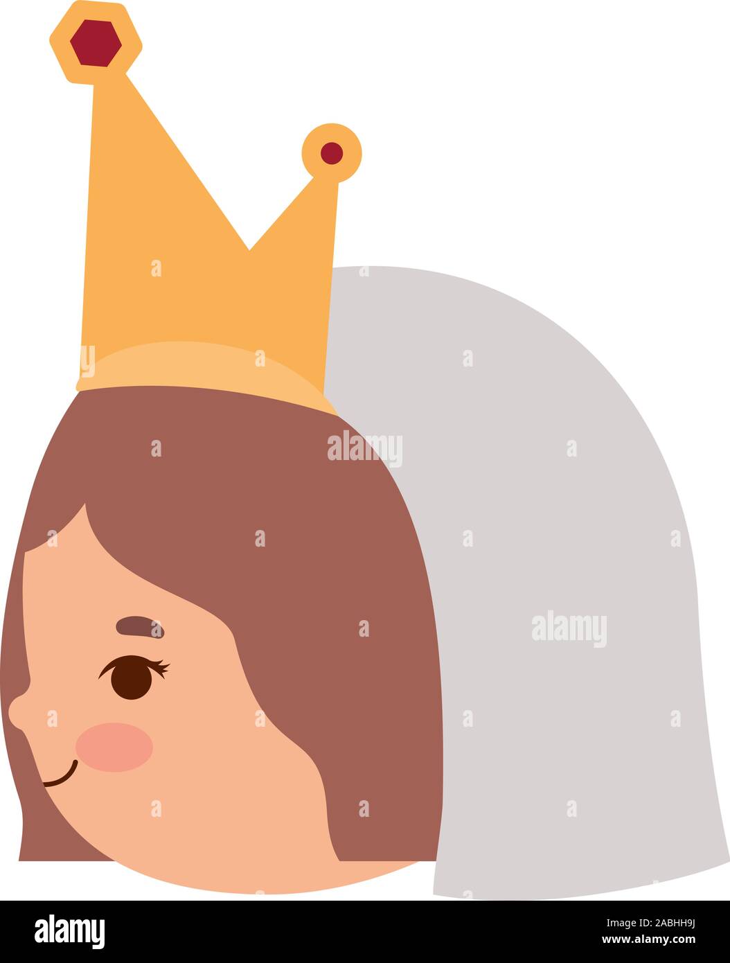 Bride cartoon with wedding veil and crown vector design Stock Vector ...