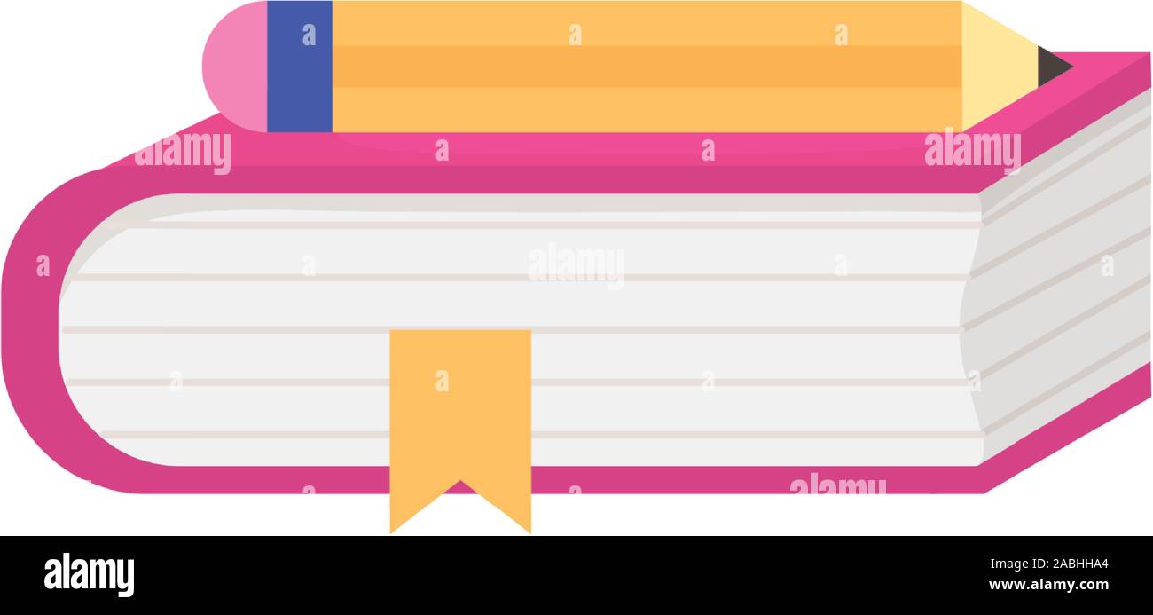 book with pencil school learning online vector illustration Stock ...