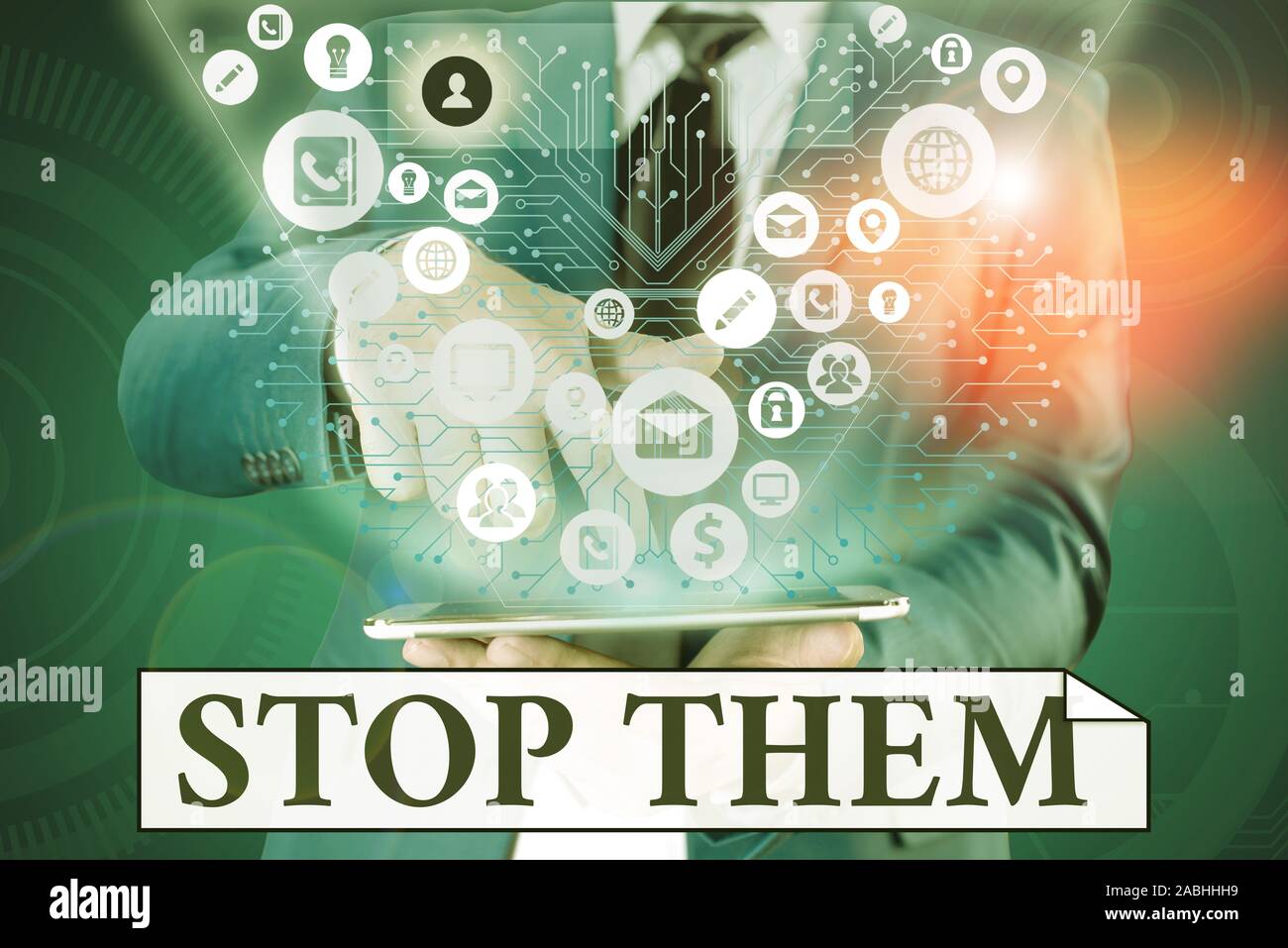 Handwriting text writing Stop Them. Conceptual photo used for telling ...