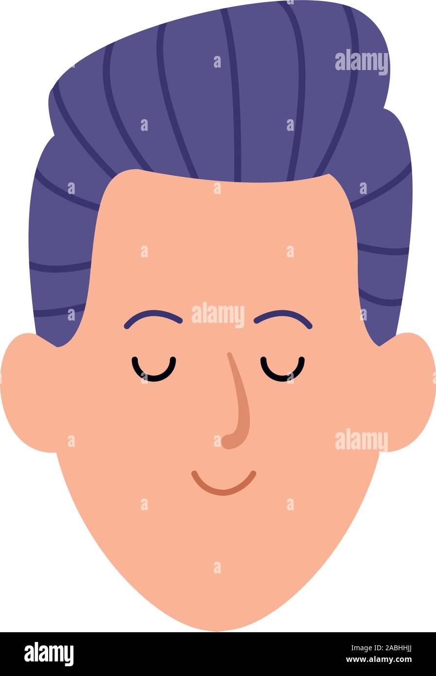 man face with purple hair icon Stock Vector Image & Art - Alamy