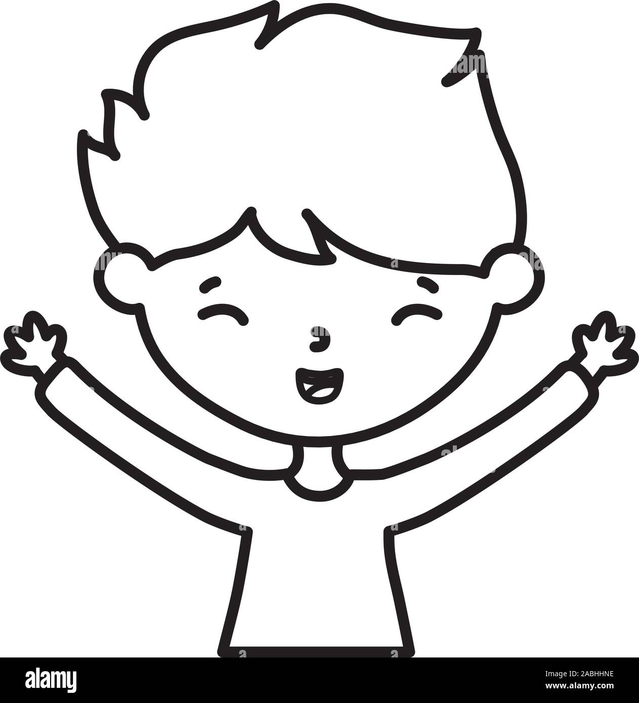 little boy infant cartoon character line style vector illustration ...