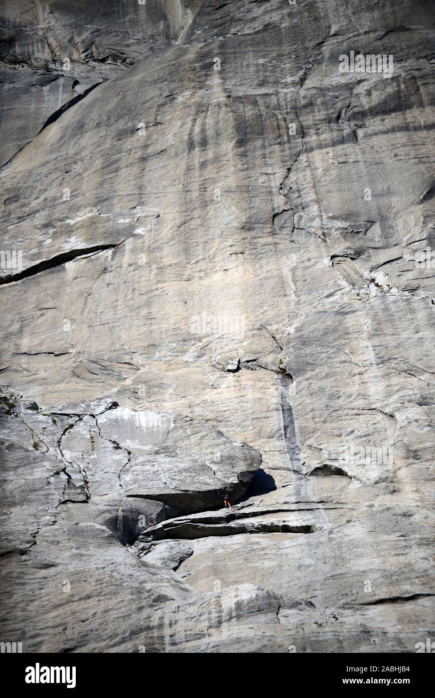 Rock climbers on El Capitan, also known as El Cap, a vertical rock ...