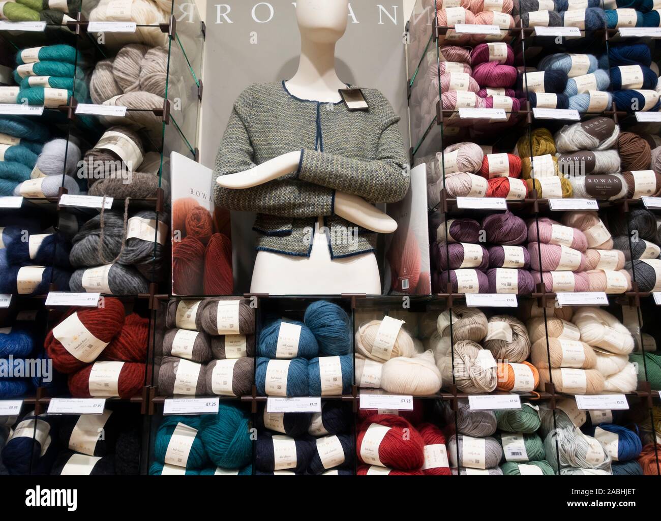 Rowan wool display in department store.UK Stock Photo - Alamy