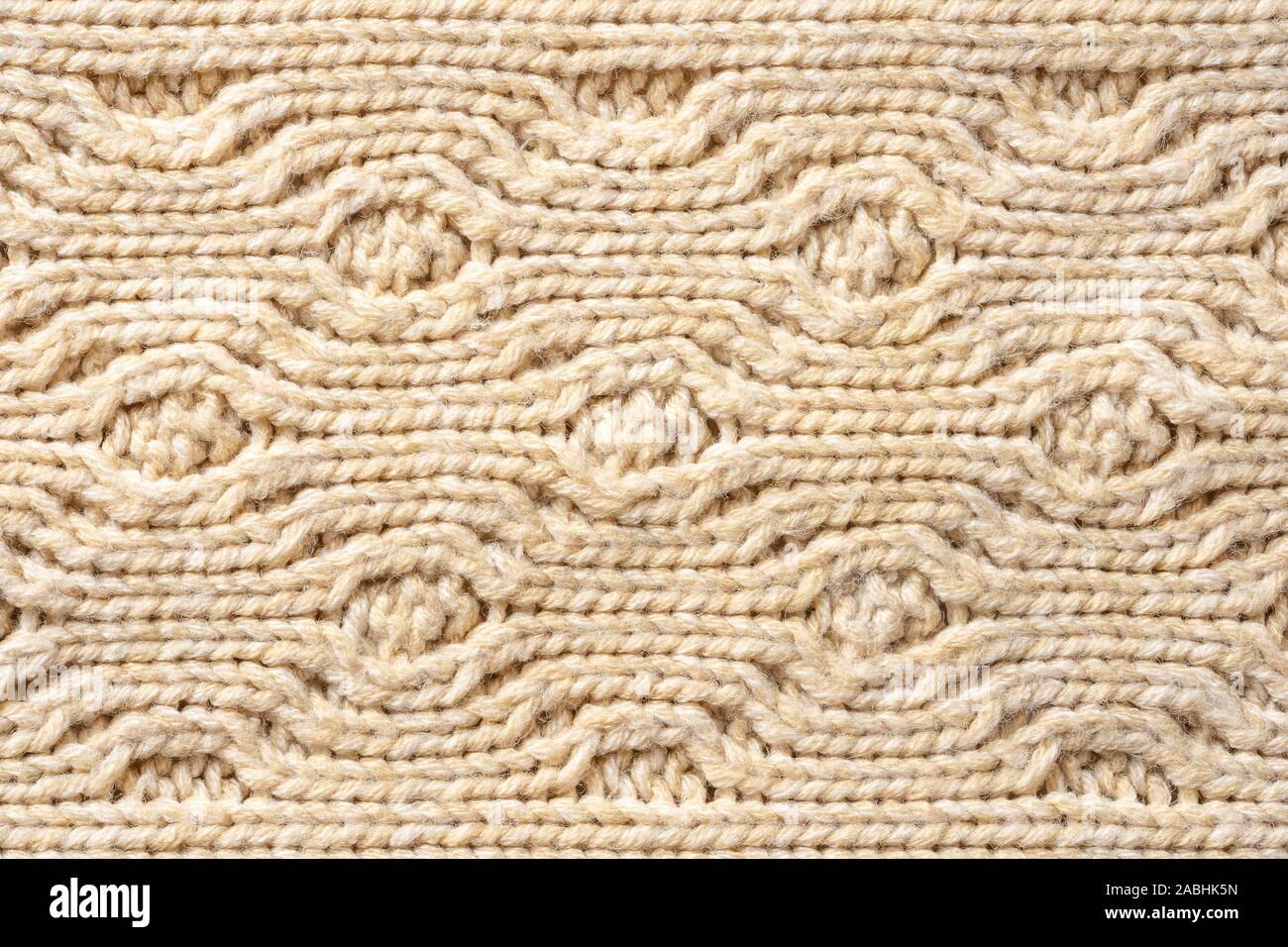 Beige Knitwear Fabric Texture with Pigtails. Beige Knitted Background ...
