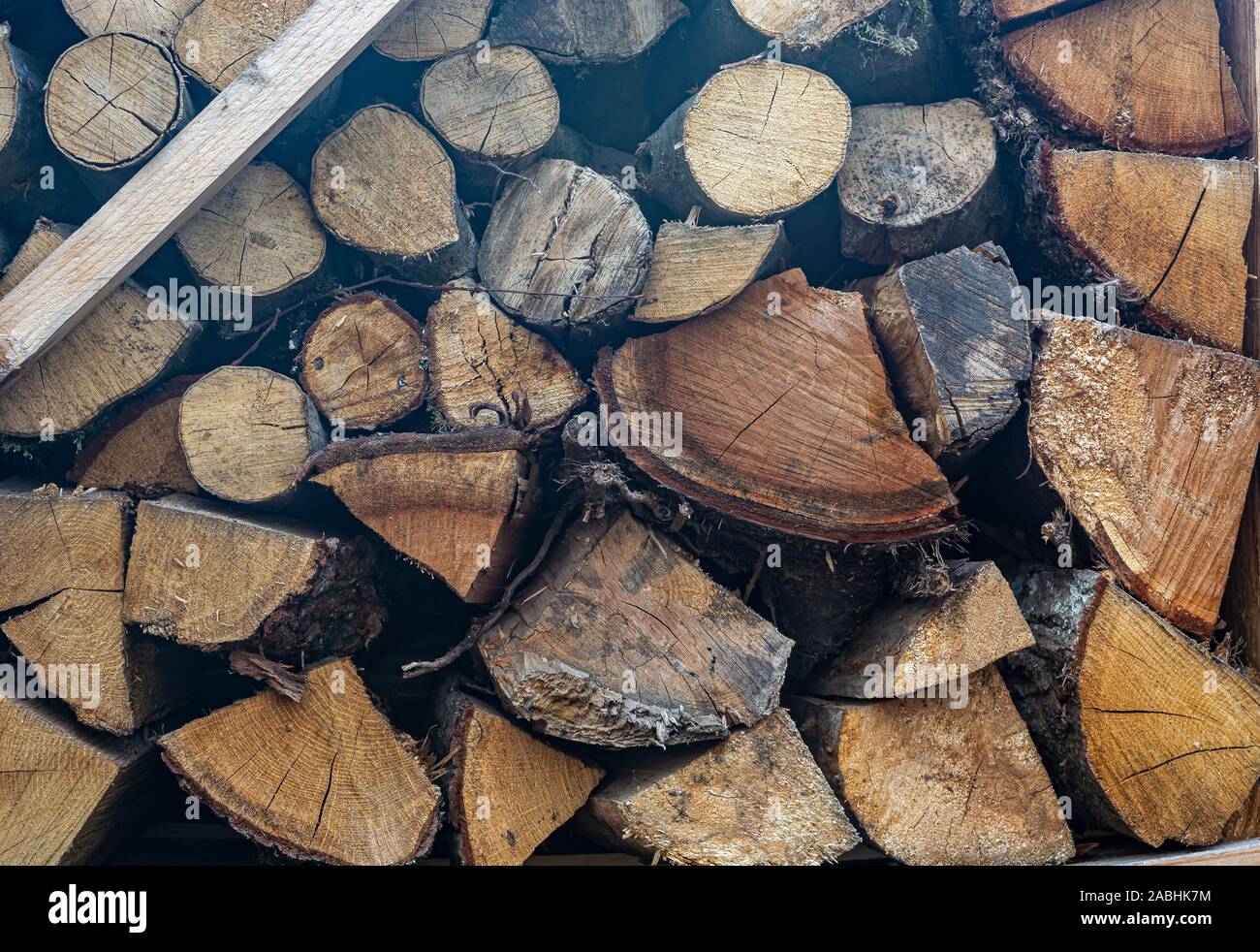 Wooden logs, beams, firewood, frame. Wooden log wooden background. Fuel ...