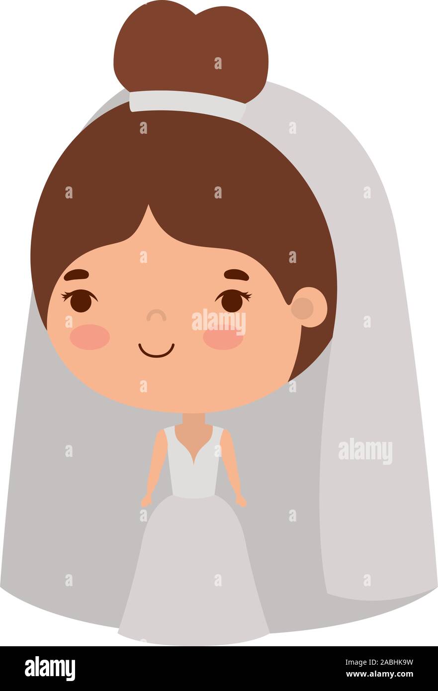 Bride cartoon with wedding dress vector design Stock Vector Image & Art ...
