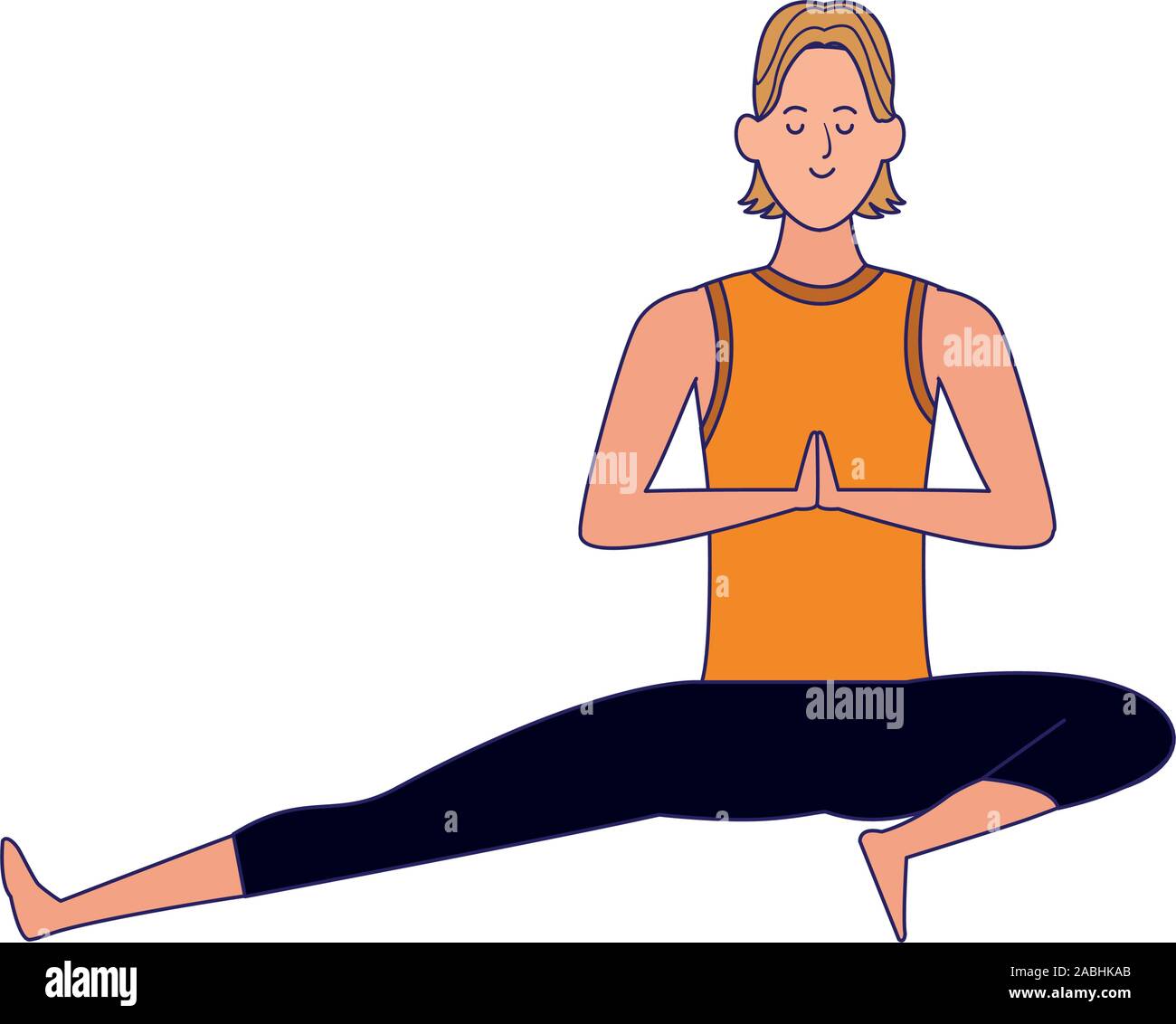 cartoon man doing yoga pose icon Stock Vector Image & Art - Alamy