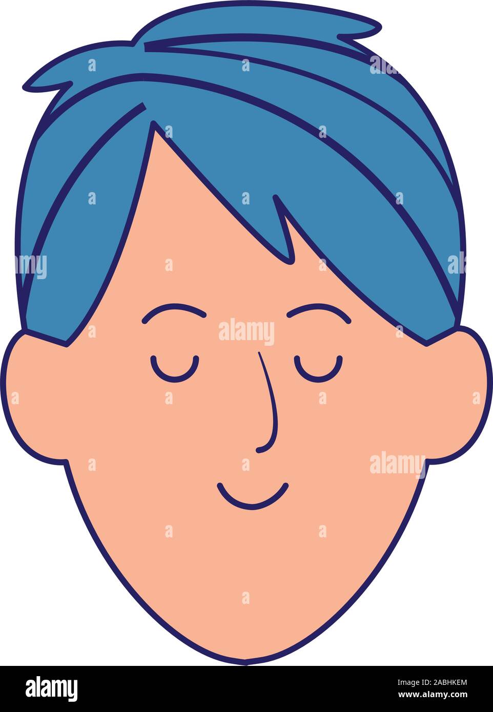 cartoon man with blue hair, flat design Stock Vector Image & Art - Alamy