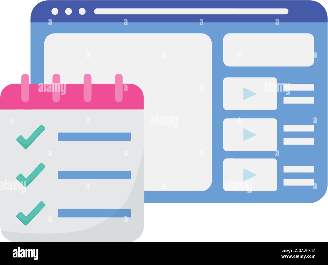 website and check mark list learning online vector illustration Stock Vector Image & Art - Alamy