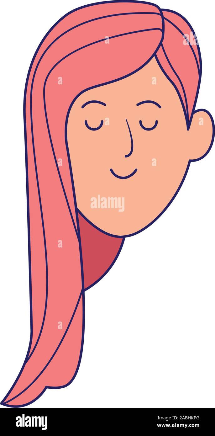 cute woman face icon, flat design Stock Vector Image & Art - Alamy